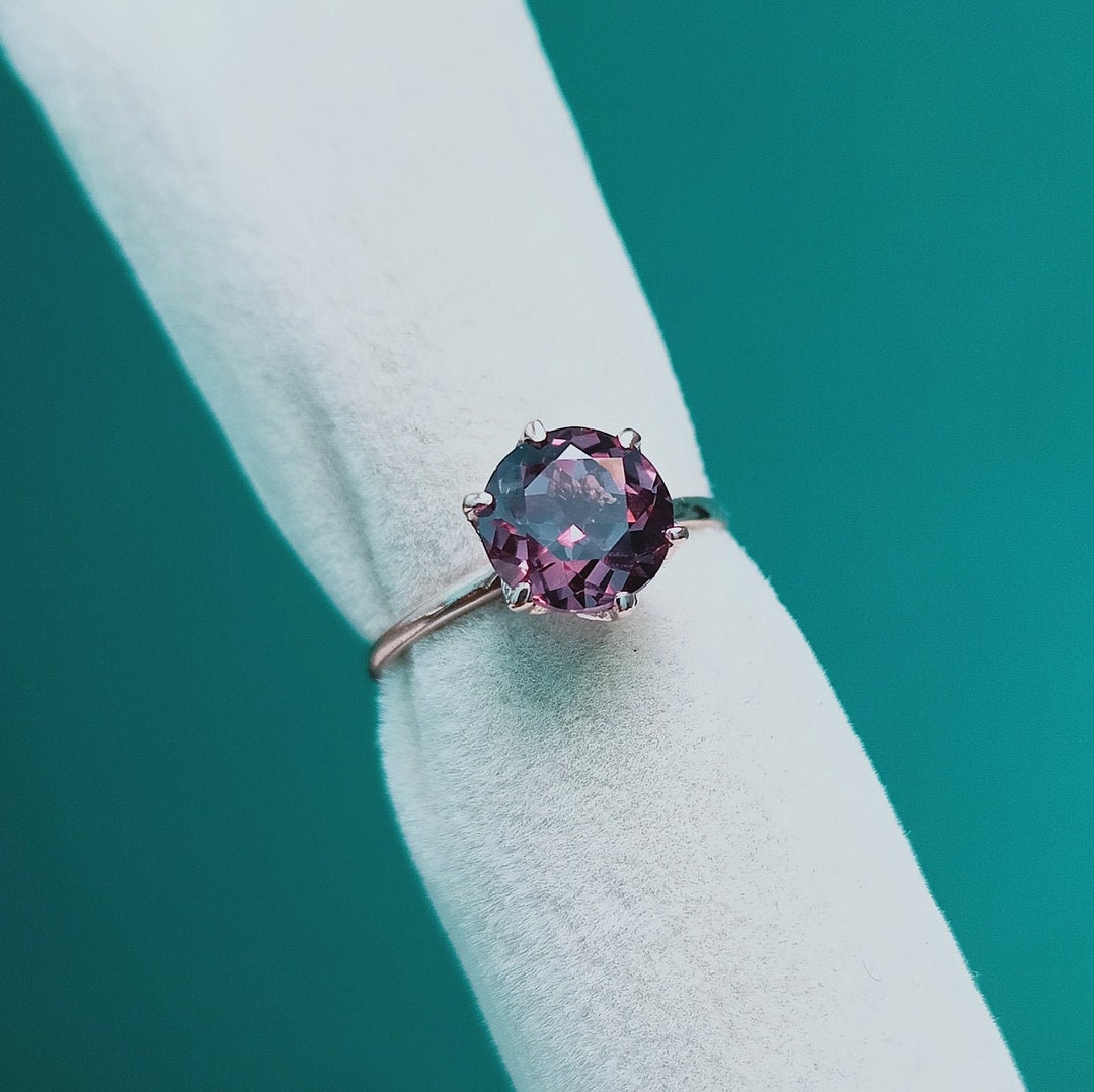 Alexandrite Ring, 925 Sterling Silver Ring, Lab Created Alexandrite ...