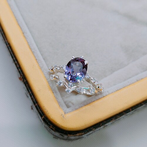Alexandrite Ring Lab Created Alexandrite Ring 925 Sterling - Etsy