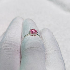 Pink Diamond Ring, Round Pink Diamond Ring, 925 Sterling Silver Ring ...