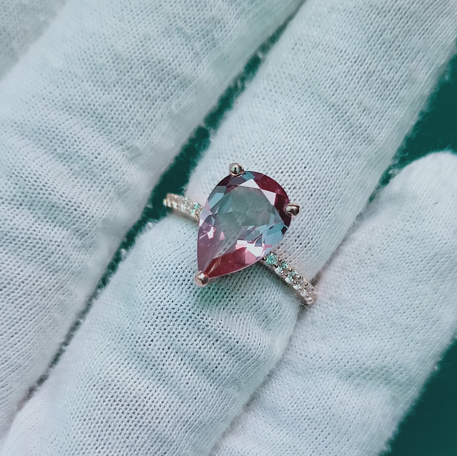 Alexandrite Ring, Lab Created Alexandrite Ring, 925 Sterling Silver ...