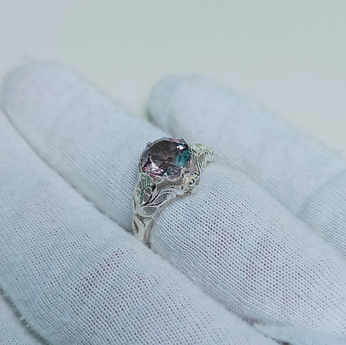 Alexandrite Ring 925 Sterling Silver Ring Lab Created - Etsy