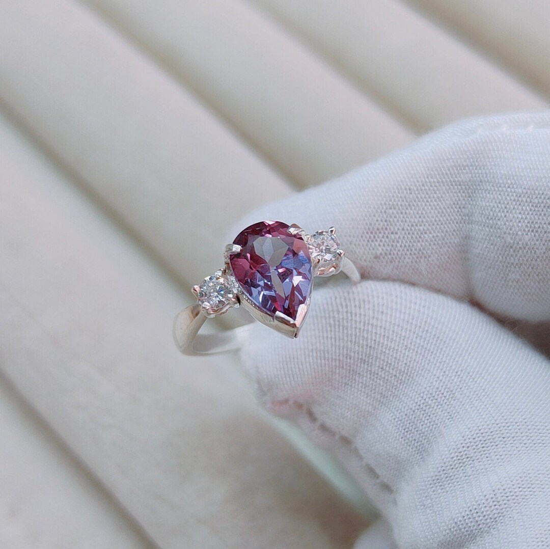 Alexandrite Ring, Lab Created Alexandrite Ring, 925 Sterling Silver ...