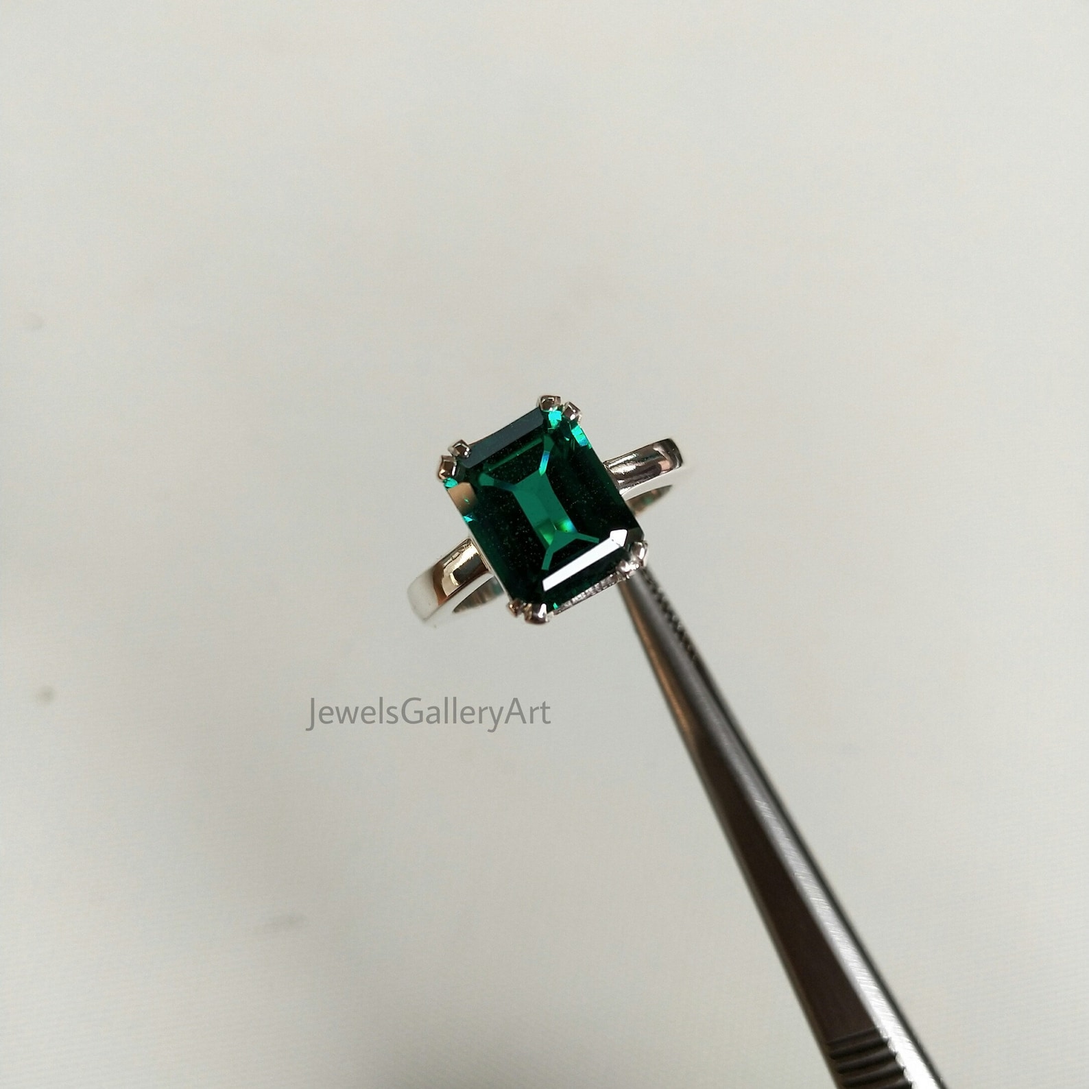 Lab Created Emerald 925 Silver Ring Ring for Men & Women - Etsy