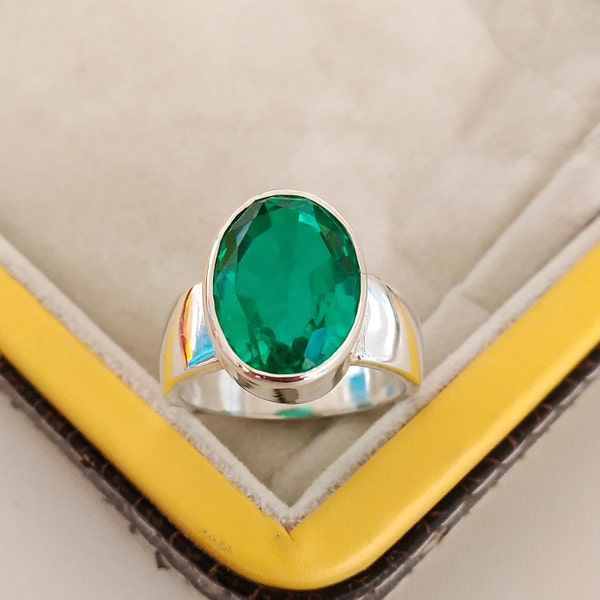 Lab Created Emerald Ring for Men - Etsy