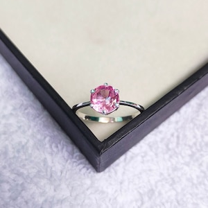 Pink Diamond Ring, Round Pink Diamond Ring, 925 Sterling Silver Ring ...