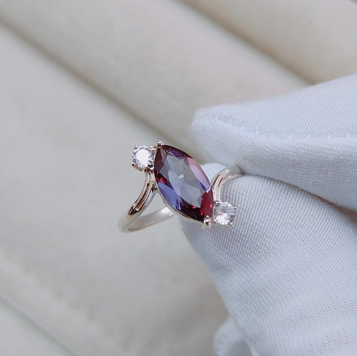 Alexandrite Ring Lab Created Alexandrite Ring 925 Sterling - Etsy UK