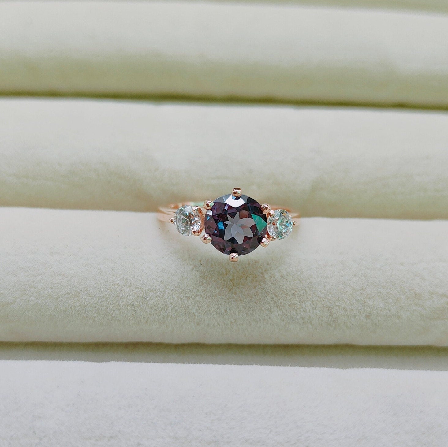 Lab Created Alexandrite Ring 925 Sterling Silver Ring - Etsy Canada