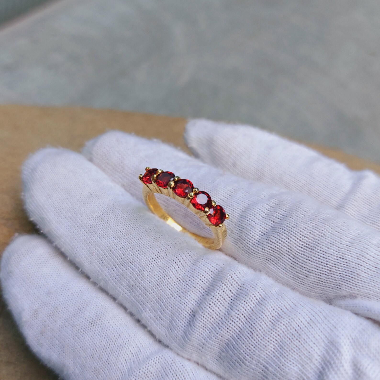 Red Garnet Band Ring 925 Sterling Silver Ring Garnet | Etsy
