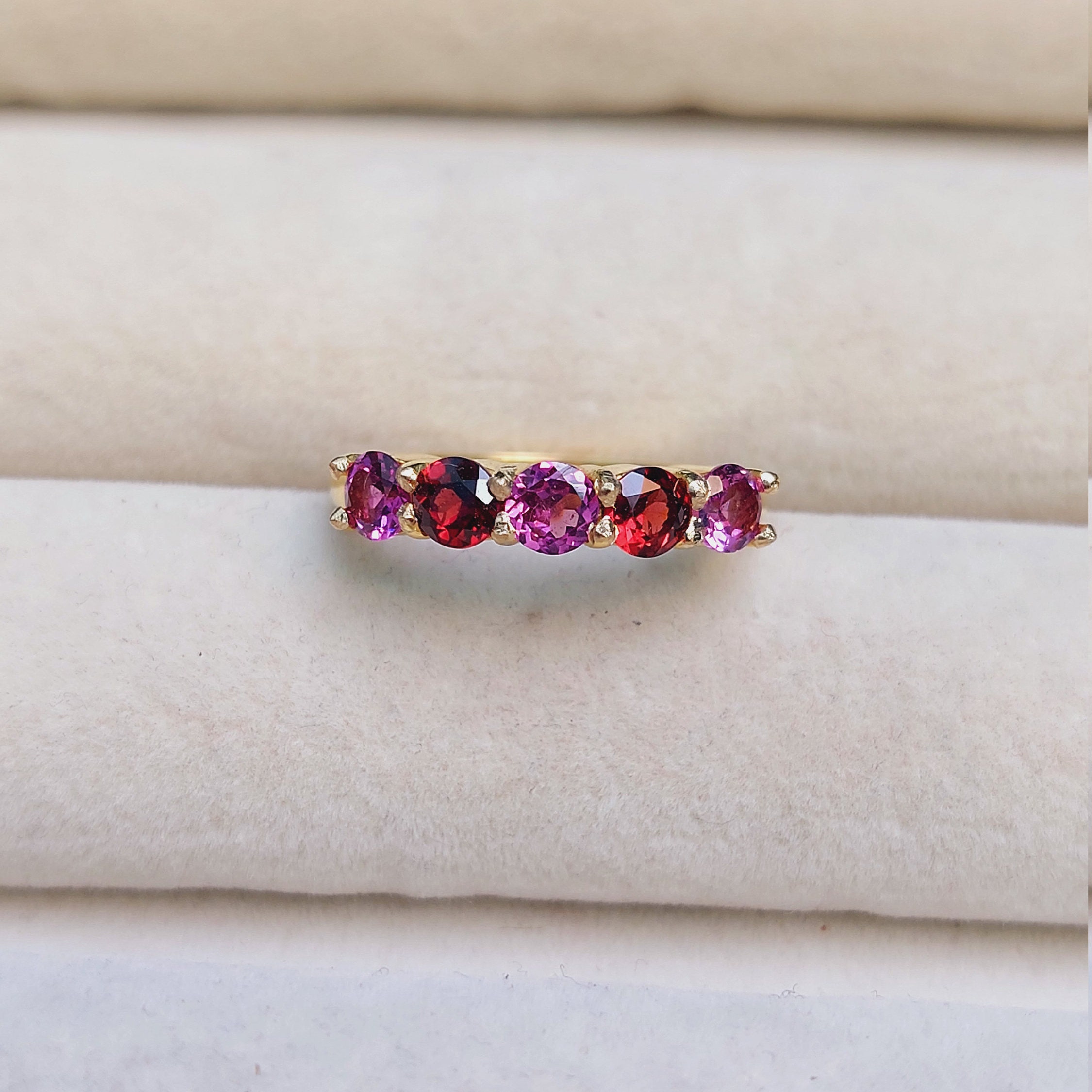 Multi garnet band ring 925 Sterling Silver Ring garnet | Etsy