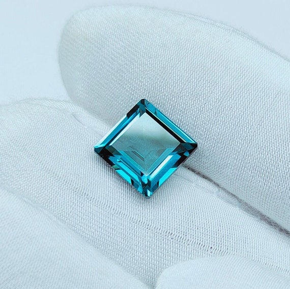 Ocean Teal Sapphire Stone Square Cut Teal Sapphire Square - Etsy