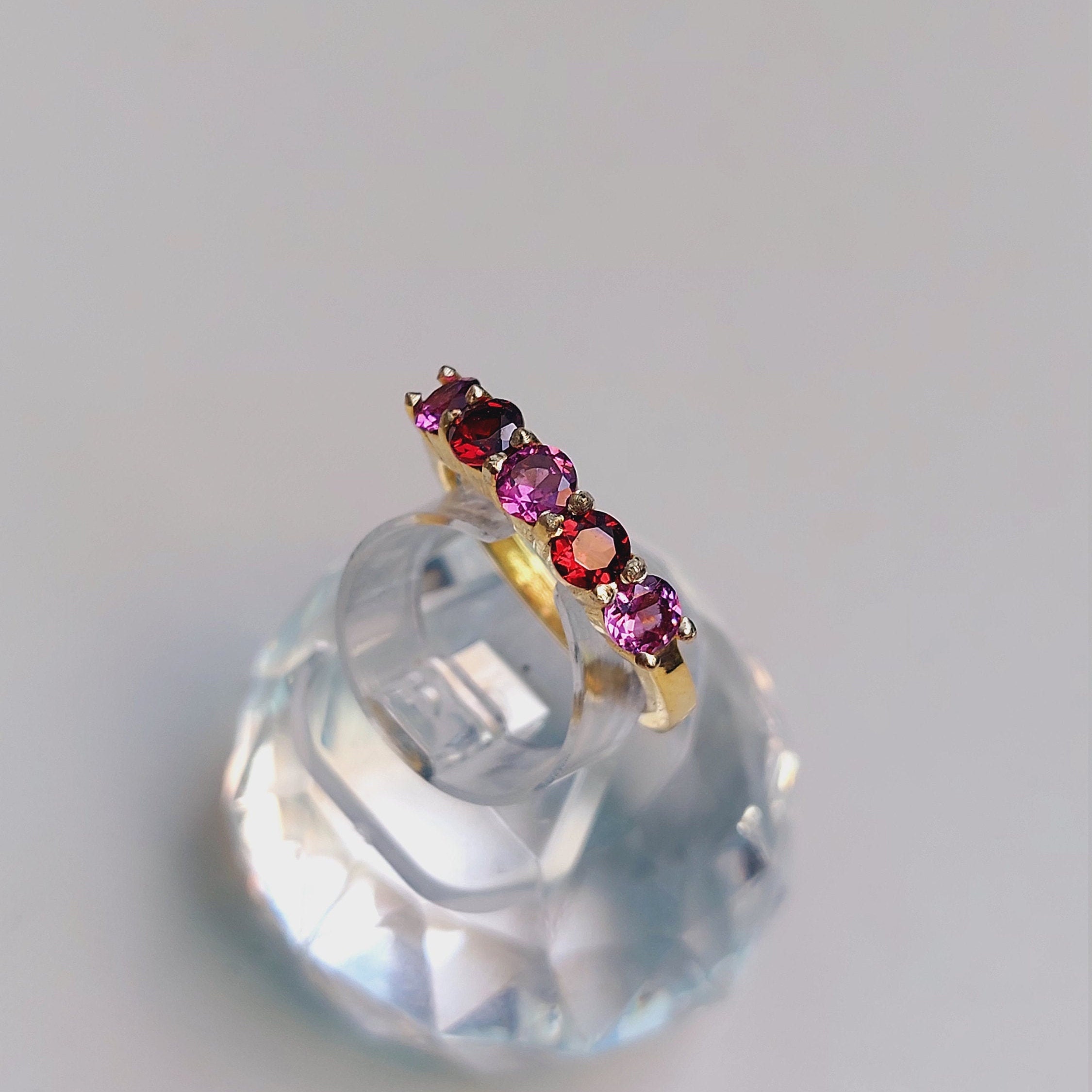 Multi garnet band ring 925 Sterling Silver Ring garnet | Etsy