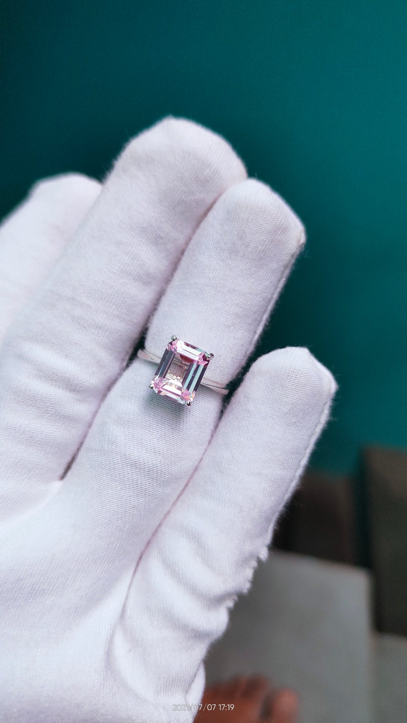 Rose De France Ring Pink Amethyst Ring 925 Sterling Silver - Etsy