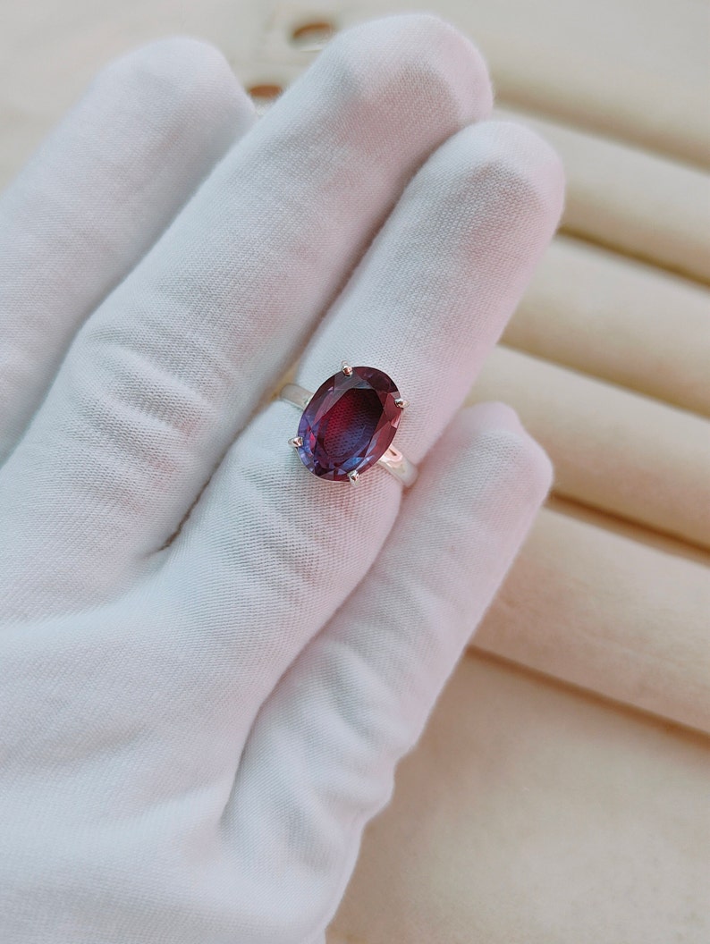 Alexandrite Ring 925 Sterling Silver Ring Lab Created - Etsy