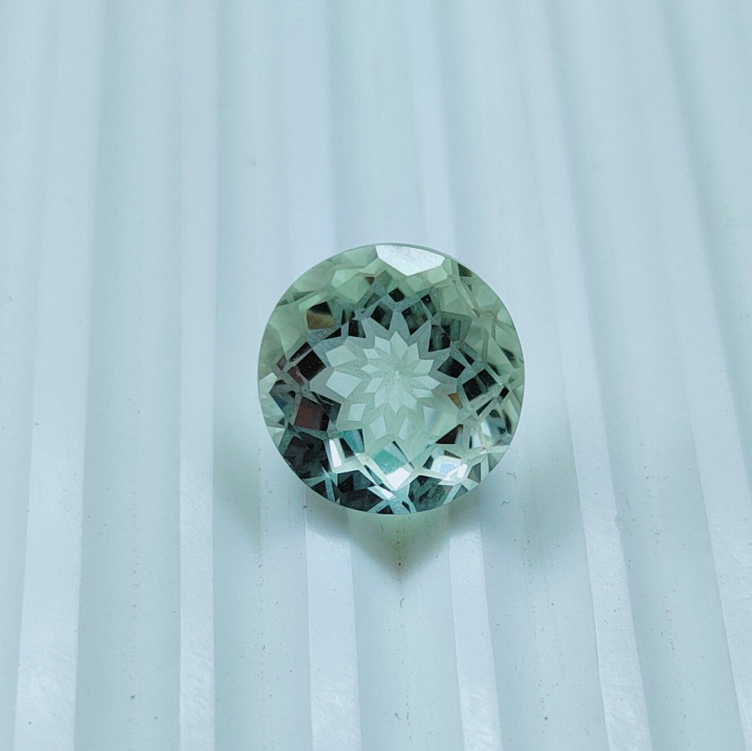 Natural Green Amethyst Stone, Round Cut Amethyst Stone, Concave Cut ...