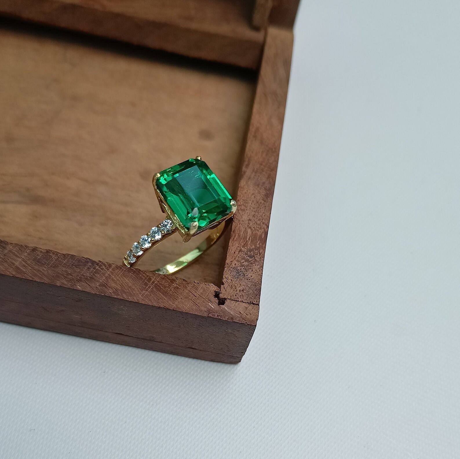 Lab Created Emerald Ring 925 Sterling Silver Ring Look like | Etsy