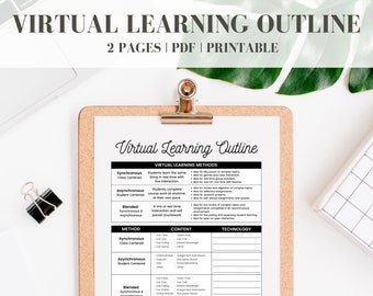Virtual Assignment Planner, Printable Teacher Lesson Planner, Lesson ...
