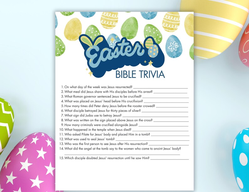 Easter Bible Trivia Game | Fun Printable PDF 8.5x11” | Instant Download ...