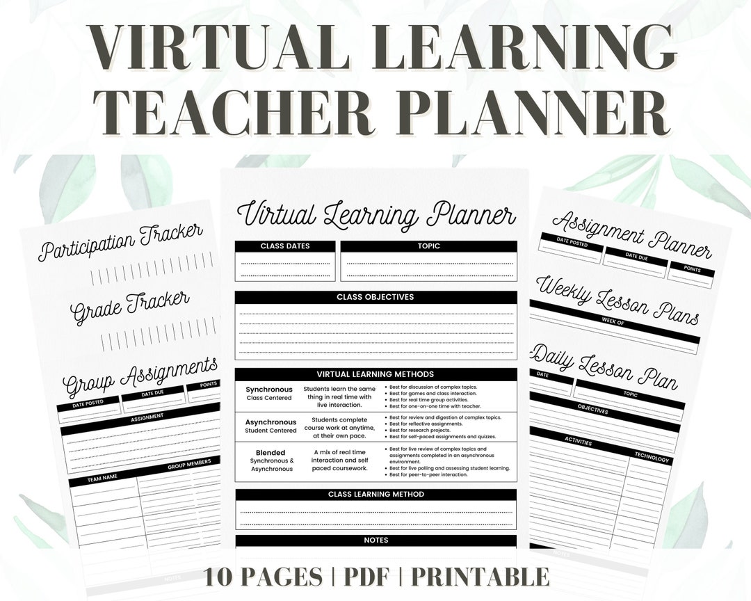 Digital Planner, Virtual Lesson Plan, Printable Teacher Planner ...
