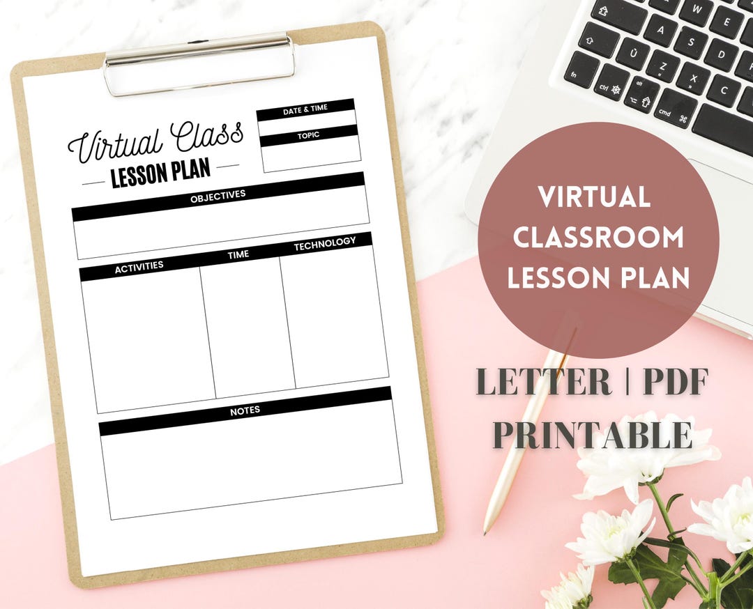 Digital Teacher Lesson Planner: Printable Template for Virtual and ...