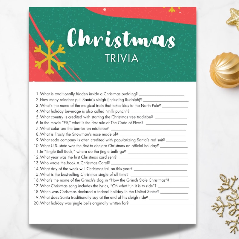 Christmas Trivia - Etsy