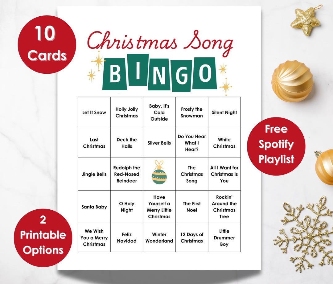 Festive Christmas Music Bingo: Printable Holiday Song Game for Family ...