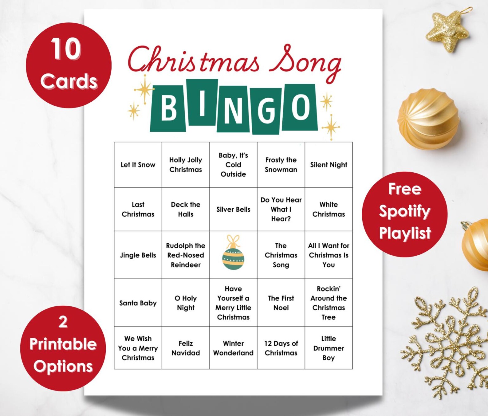 Festive Christmas Music Bingo: Printable Holiday Song Game for Family ...