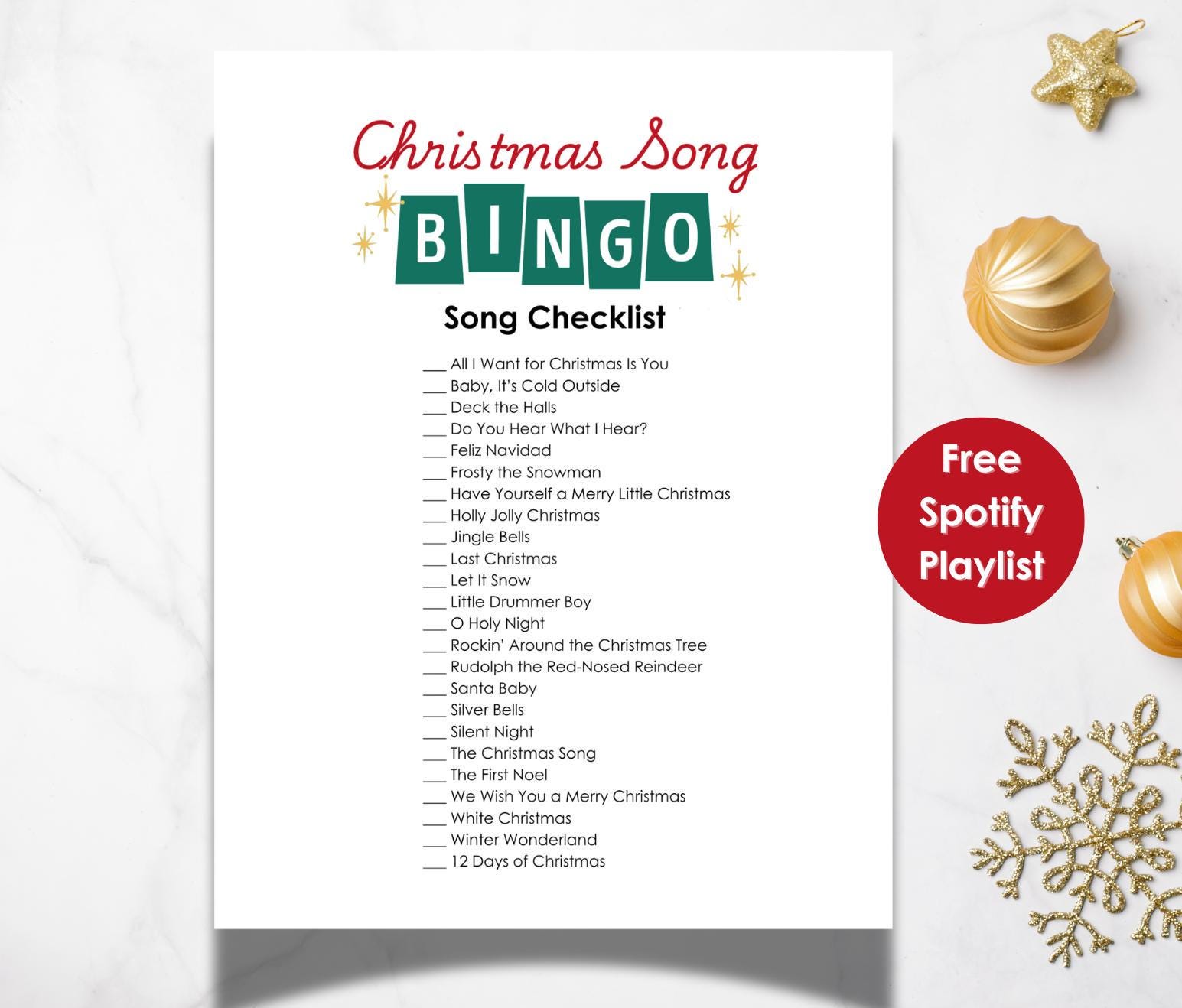 Festive Christmas Music Bingo: Printable Holiday Song Game for Family ...