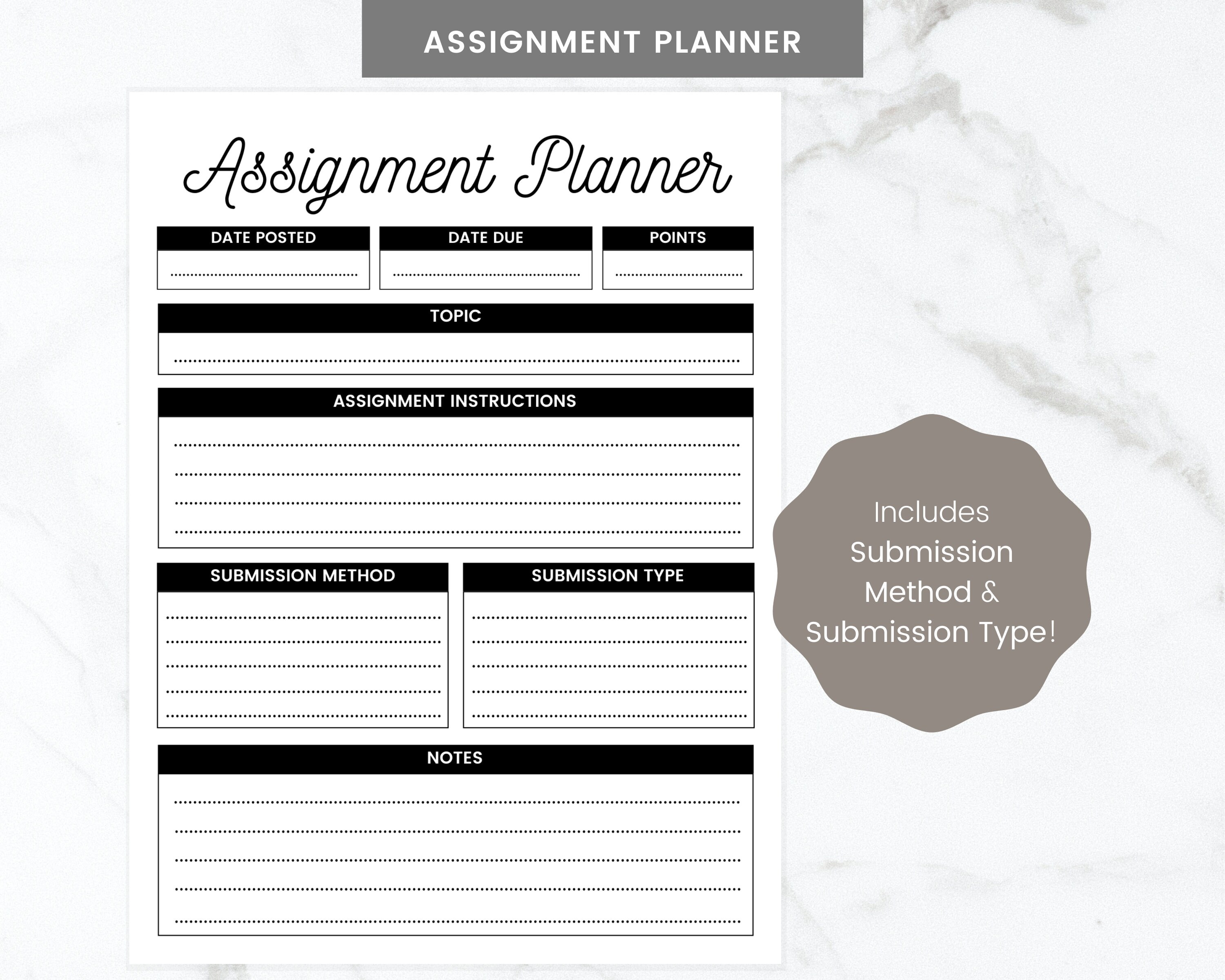 Virtual Assignment Planner, Printable Teacher Lesson Planner, Lesson ...
