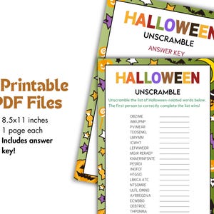 Halloween Printable Word Scramble Game: Party Activity (PDF Download ...