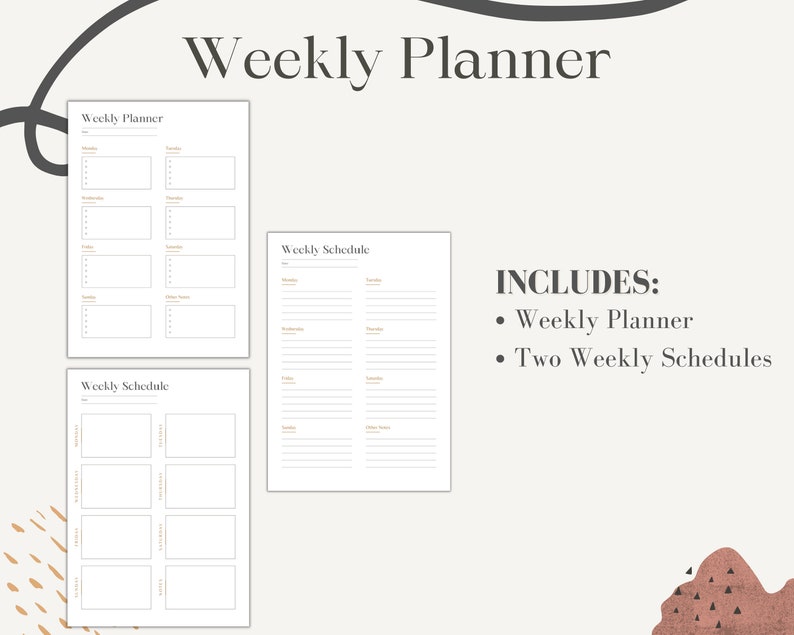 Printable Planner Bundle: Daily, Weekly, Monthly, Yearly (PDF) - Etsy