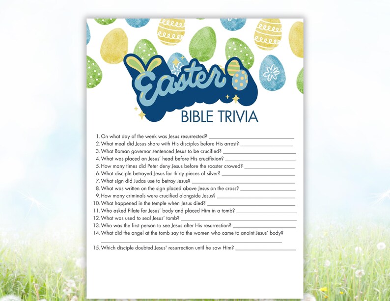 Easter Bible Trivia Game | Fun Printable PDF 8.5x11” | Instant Download ...