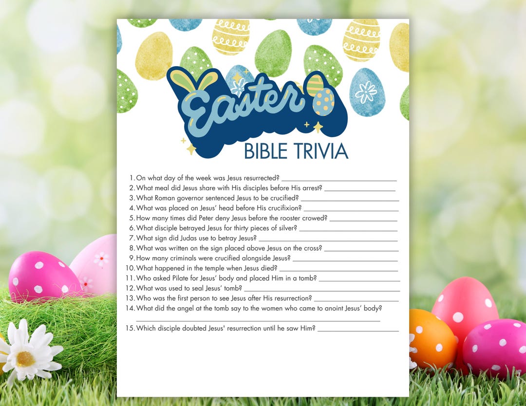Easter Bible Trivia Game | Fun Printable PDF 8.5x11” | Instant Download ...