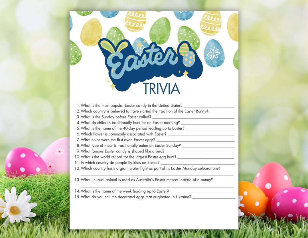 Easter Trivia Game | Fun Printable PDF 8.5x11” | Instant Download for ...