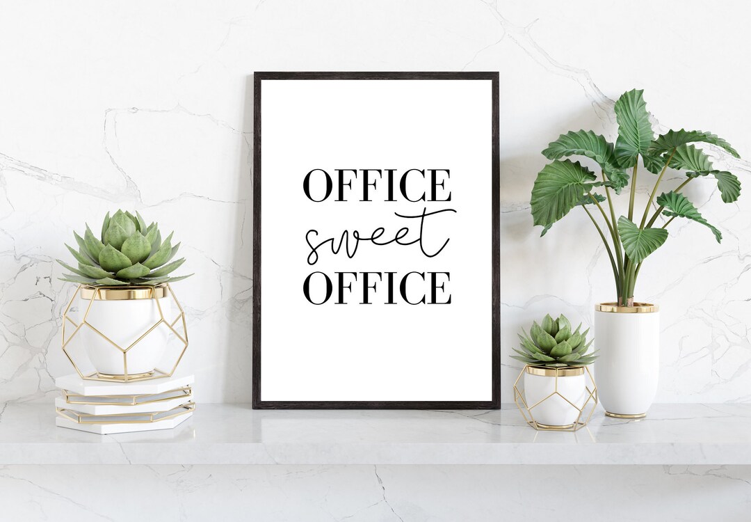 Printable Office Motivational Wall Art: Chic 'sweet Office' Decor ...