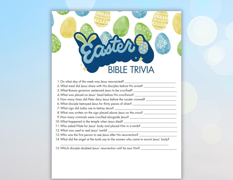Easter Bible Trivia Game | Fun Printable PDF 8.5x11” | Instant Download ...