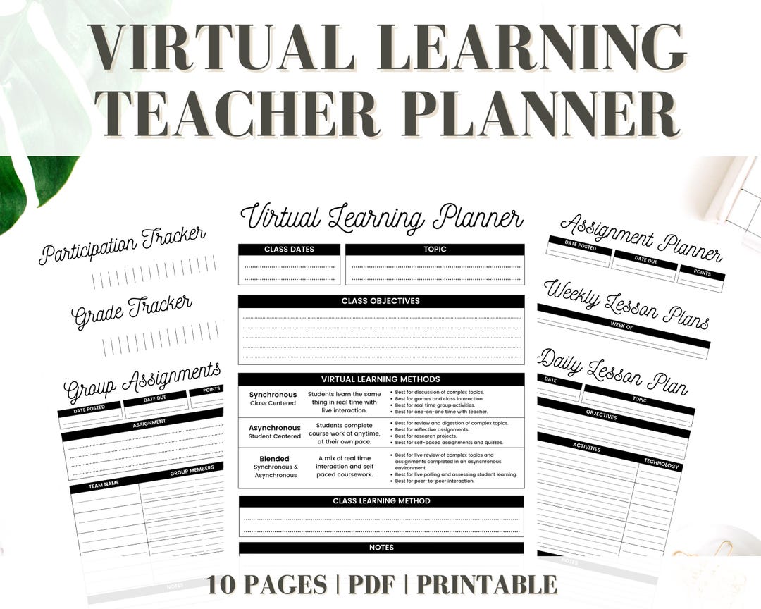 Comprehensive Digital Teacher Planner: Virtual Lessons, Online Learning ...