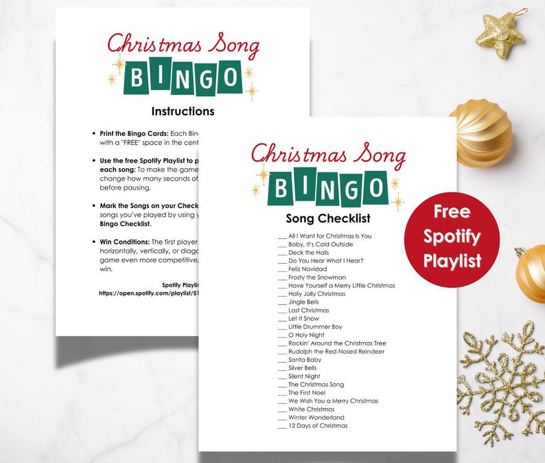 Festive Christmas Music Bingo: Printable Holiday Song Game for Family ...