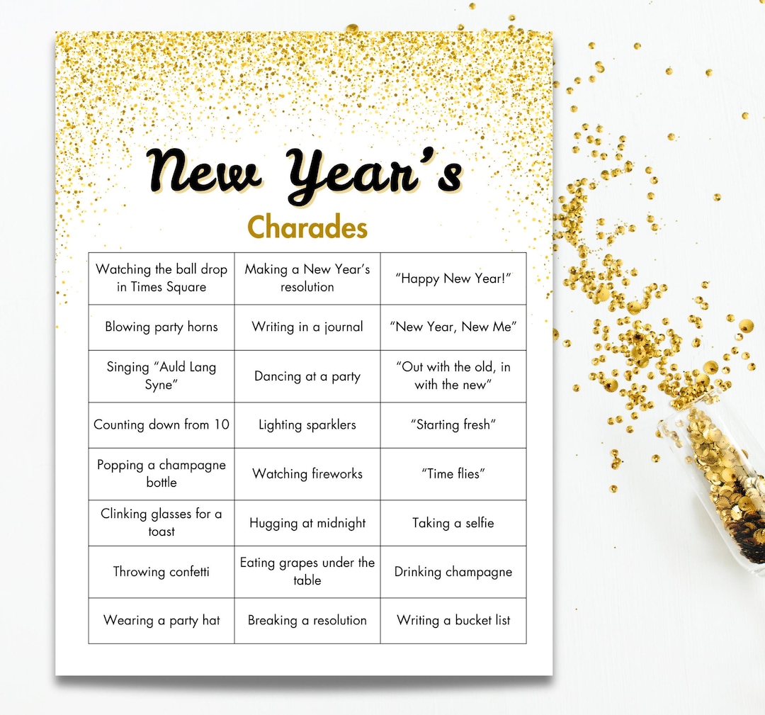 New Year's Eve Party Charades Game: Fun Activity for Midnight Countdown ...