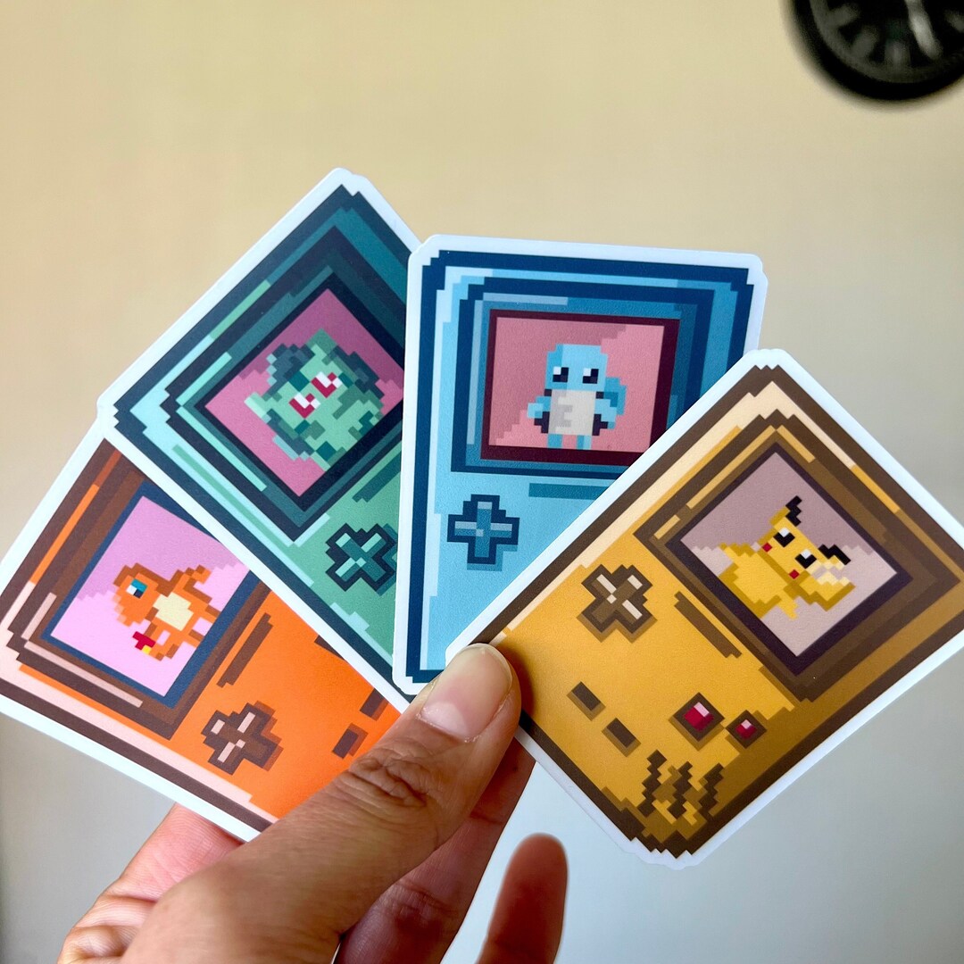 8-bit RGBY Starters Vinyl Stickers - Anime Stickers - Poke Pixel ...