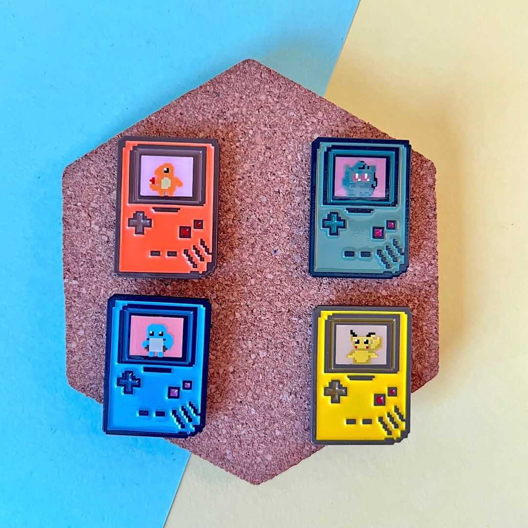 8-bit RGBY Starter Monsters Color Metal Dyed Enamel Pins - Cute Pins ...