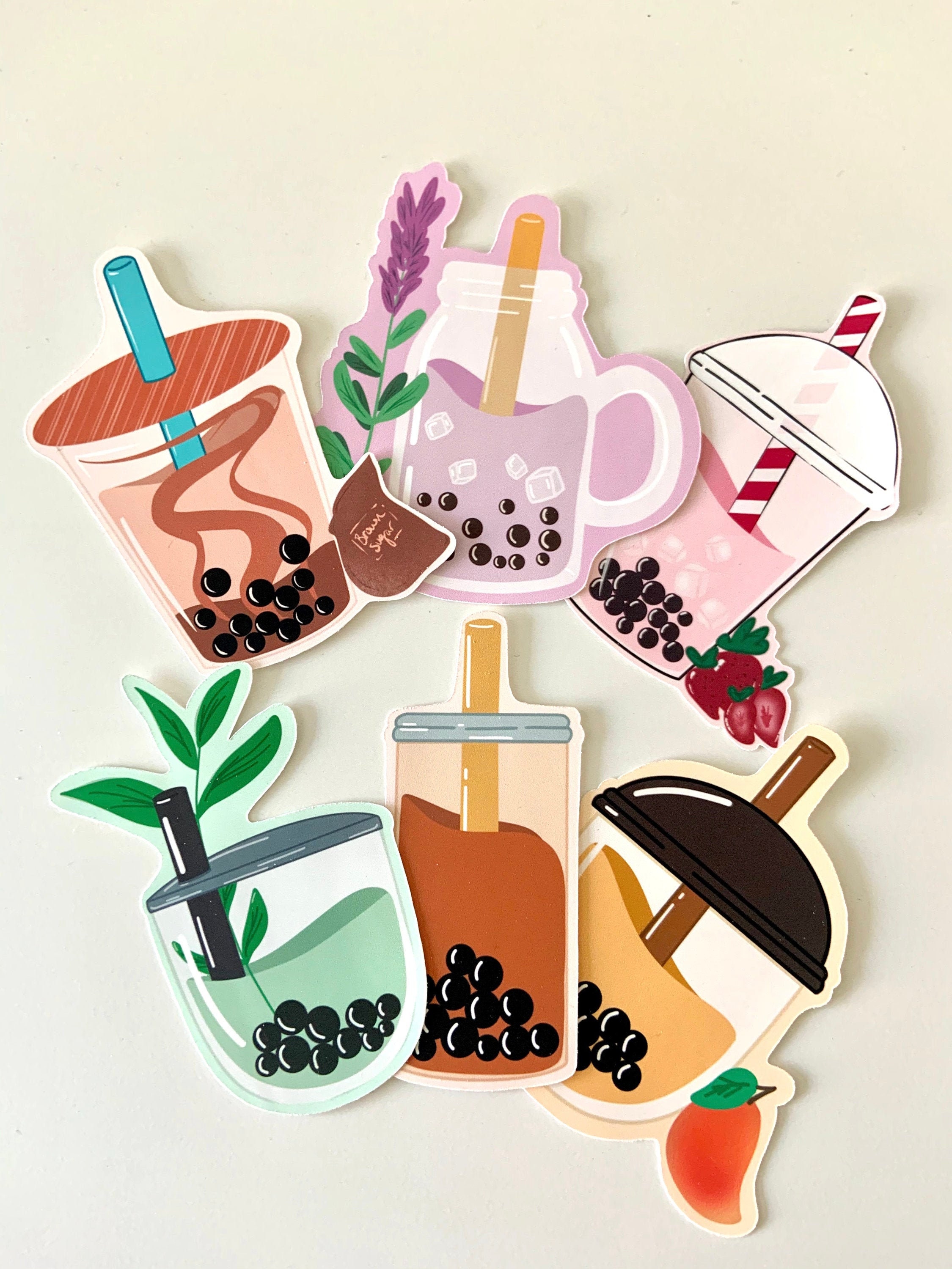 Boba Milk Tea Vinyl Stickers Boba Sticker Scrapbook | Etsy