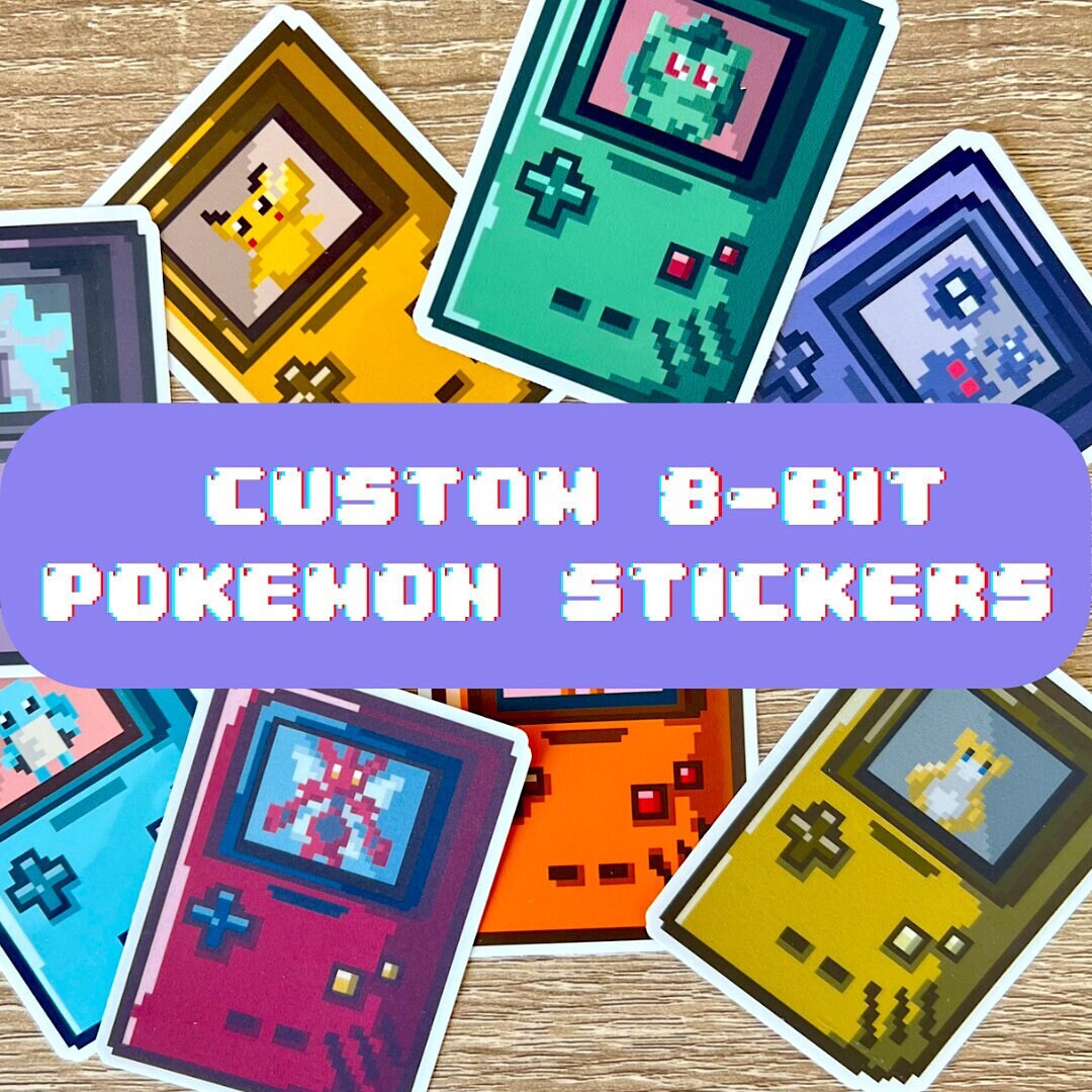 Custom 8-bit Pocket Monsters Vinyl Stickers Anime Stickers Gamer ...