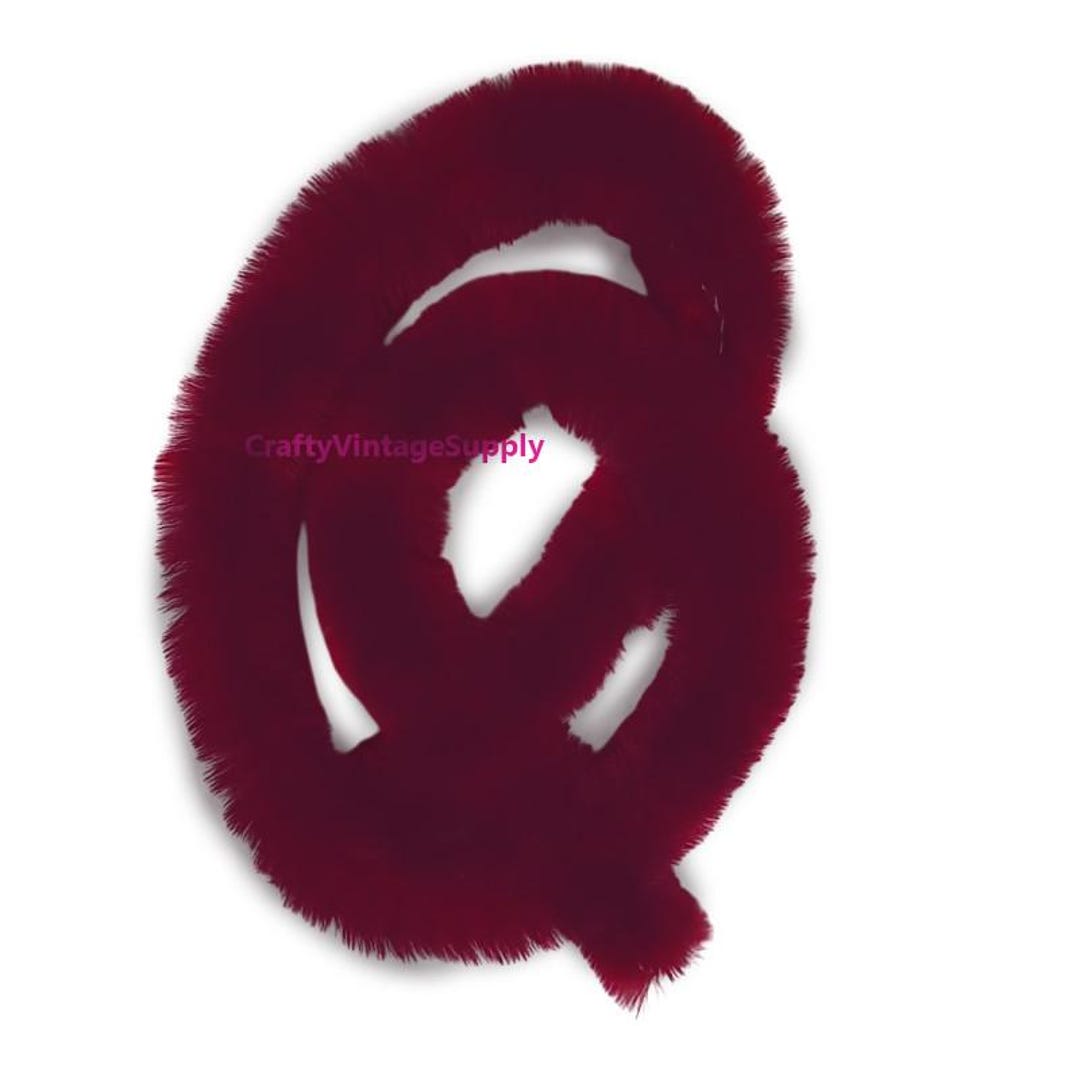 1 Yard Burgundy Faux Fur Trim Artificial Furry Strip Sewing Crafts Diy ...