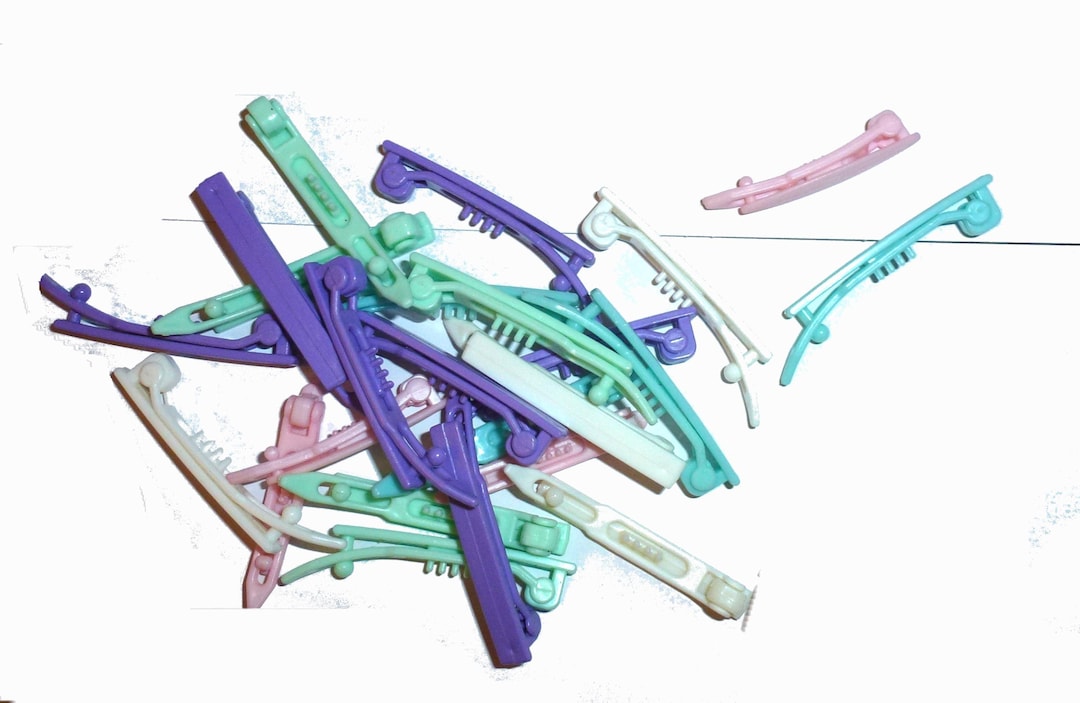 25 Plastic Hair Ball Clip Diy Barrette Blanks Findings Assorted Colors ...
