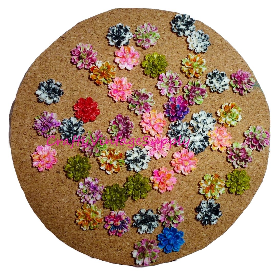 10 Thumbtacks Carnation Flowers Autumn Colors Push Pins Assorted Colors ...