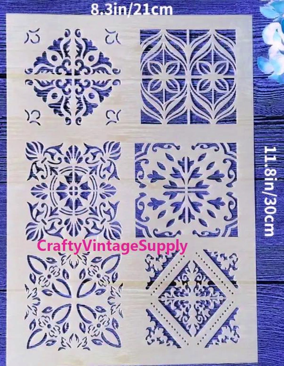 Large 11" Stencil With 6 Different Italian Mandala Designs for Tile ...