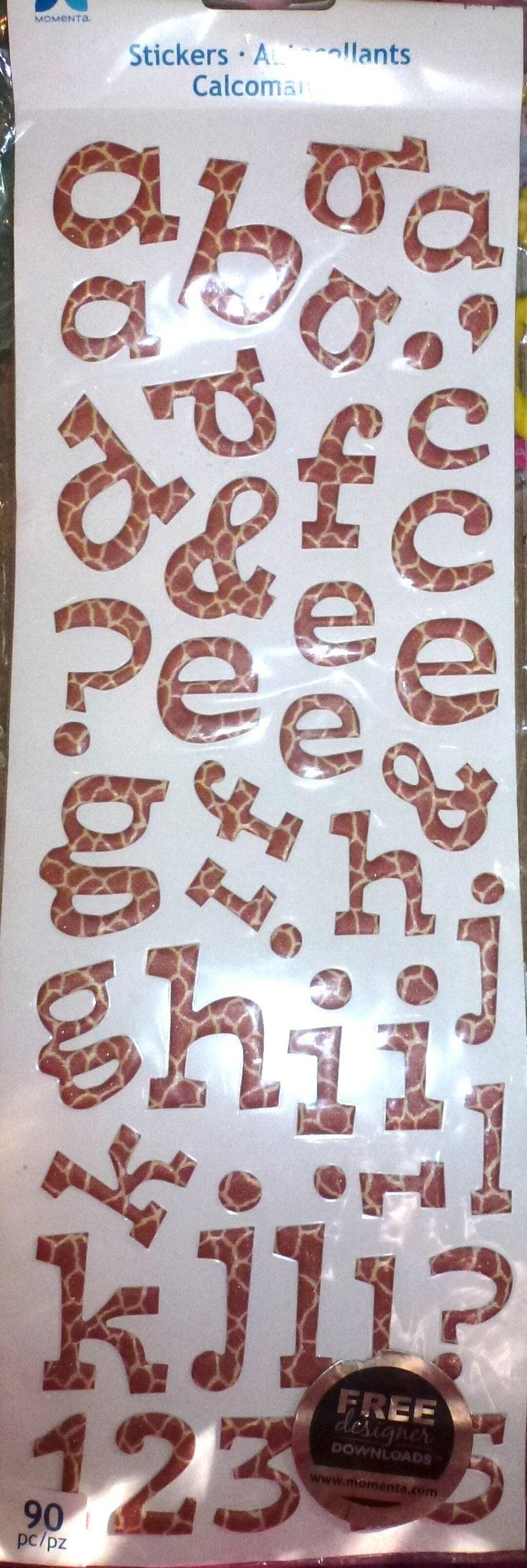Giraffe Print Lettering, Animal Print Alphabet Letters 90 Pieces Letter ...