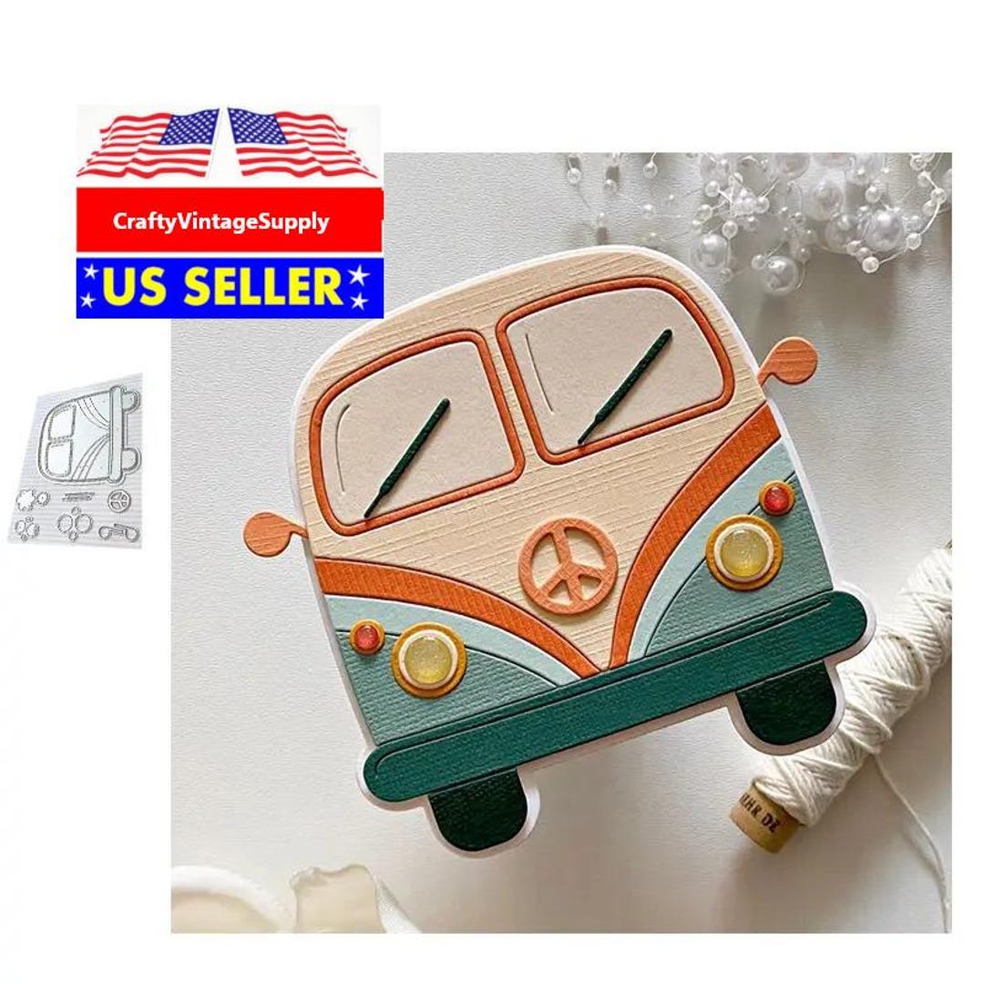 Peace Hippie Van Bus Front Metal Cutting Die Cut Scrapbook - Etsy