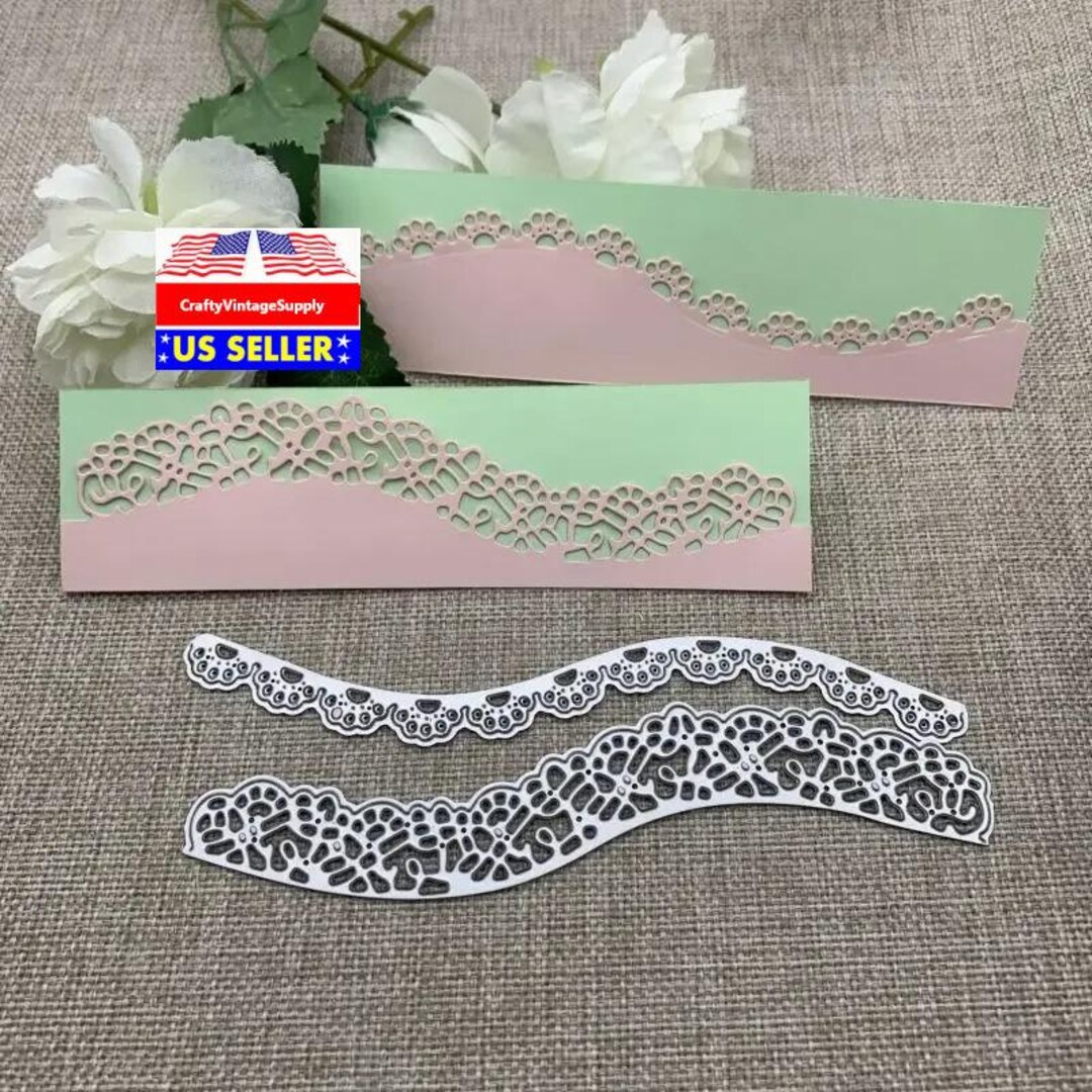 2pcs Lace Cut Out Wave Border Edge Metal Cutting Dies Cut Machine ...