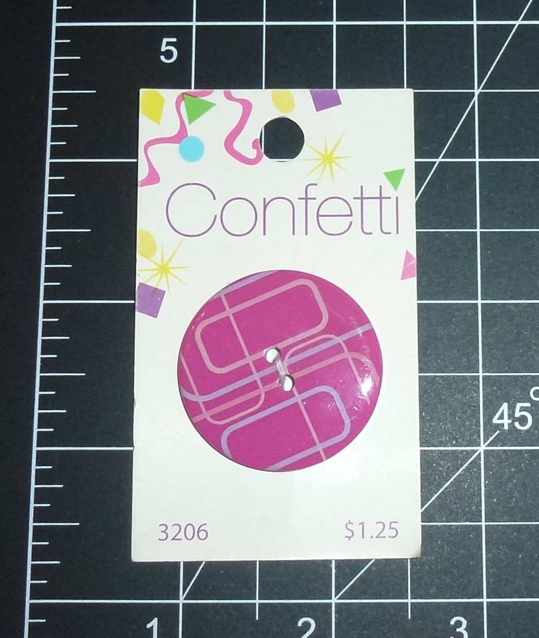 Blumenthal Confetti Large Sweater Button Geometric Raspberry Purple ...